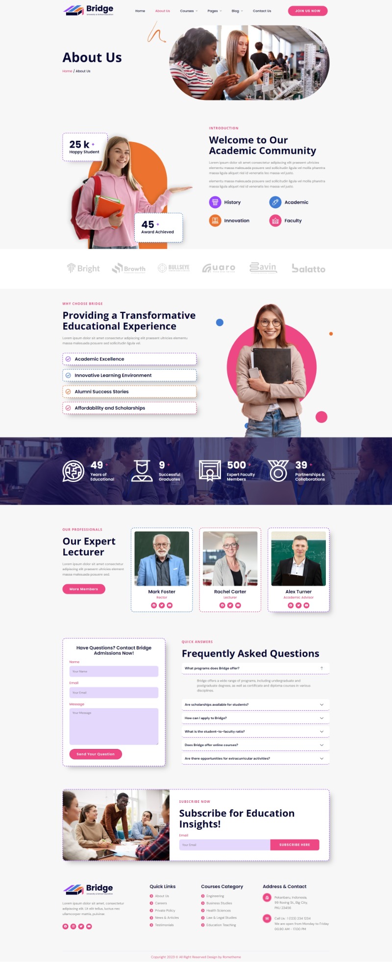 Bridge - University & School Education Elementor Template Kit by Rometheme